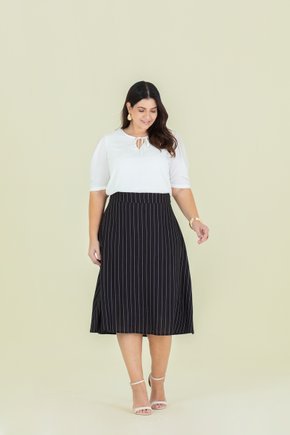 Conjunto De Blusa Com Ponteira E Saia Midi Evasê Outlet Hadaza